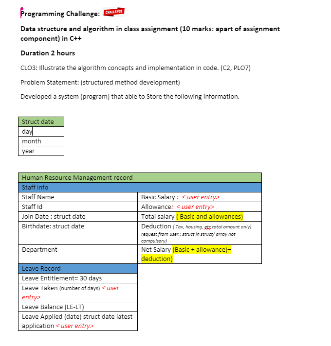 Challenge Programming Challenge Data Structure And 8568