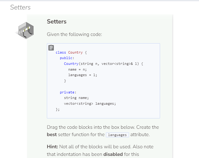 Setters Setters Given the following code: 를 class | Chegg.com