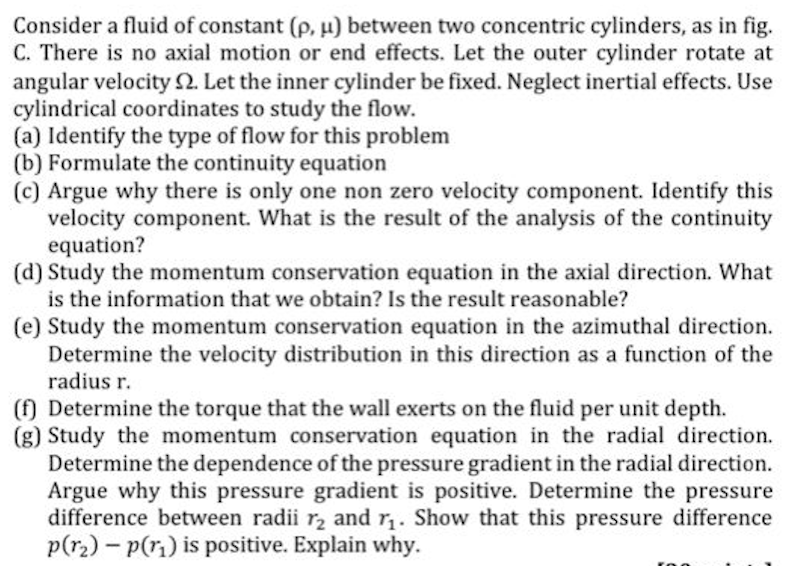 Solved Consider a fluid of constant (P.) between two | Chegg.com