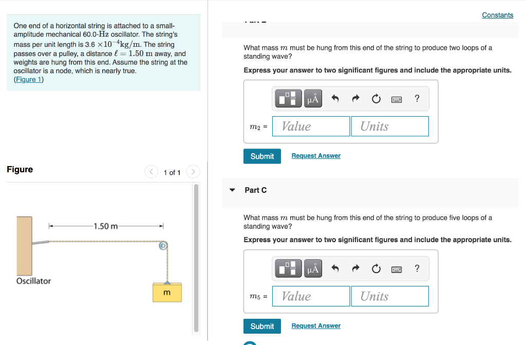 Solved Constants Part A One end of a horizontal string is | Chegg.com