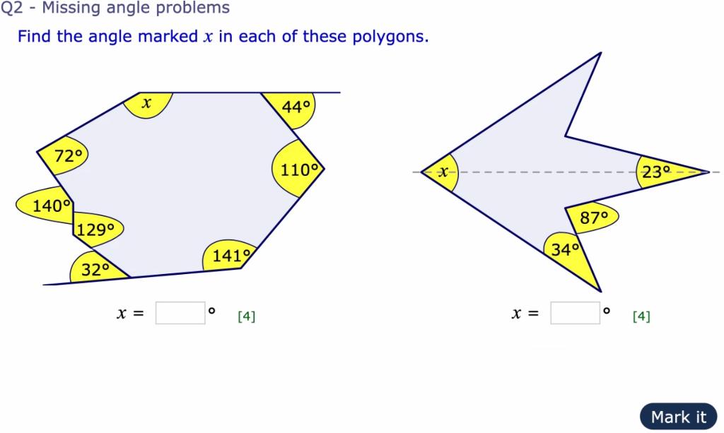 Solved Q2 - Missing angle problems Find the angle marked x | Chegg.com