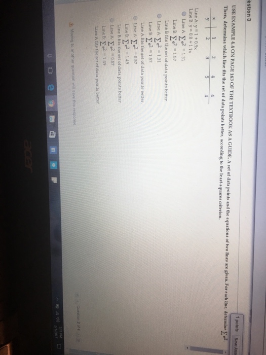 Solved A set of data points and the equations of two lines | Chegg.com