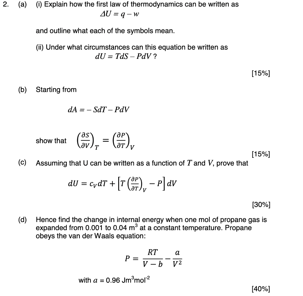 Solved ΔU=q−w and outline what each of the symbols mean. | Chegg.com
