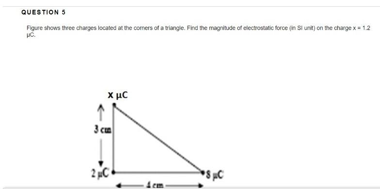 Solved Figure shows three charges located at the corners of | Chegg.com