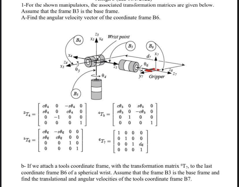 Solved A-Find the angular velocity vector of the coordinate | Chegg.com