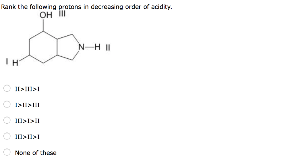Solved Rank the following protons in decreasing order of | Chegg.com