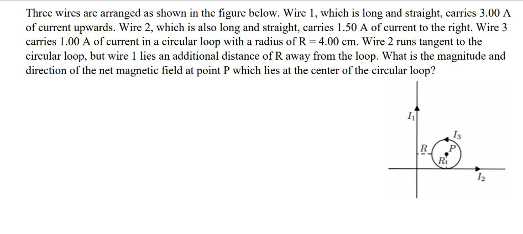 Solved Three wires are arranged as shown in the figure | Chegg.com