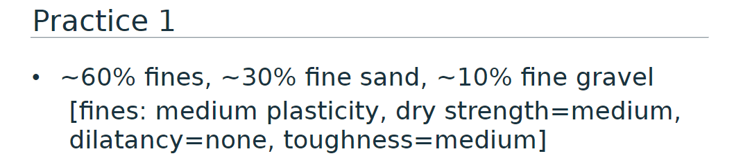 Solved Practice 1 60% fines, 30% fine sand, 10% fine gravel | Chegg.com