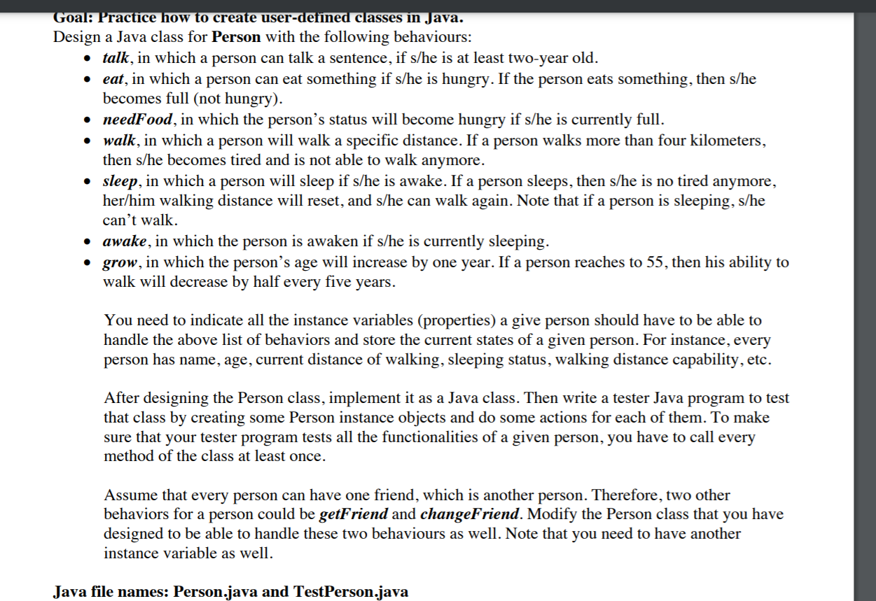 Solved Goal: Practice how to create user-defined classes in | Chegg.com