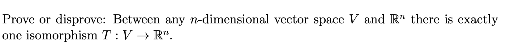 Solved Prove or disprove: Between any n-dimensional vector | Chegg.com