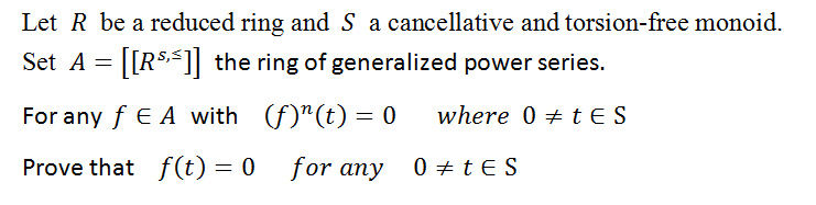 Solved Let R be a reduced ring and S a cancellative and | Chegg.com
