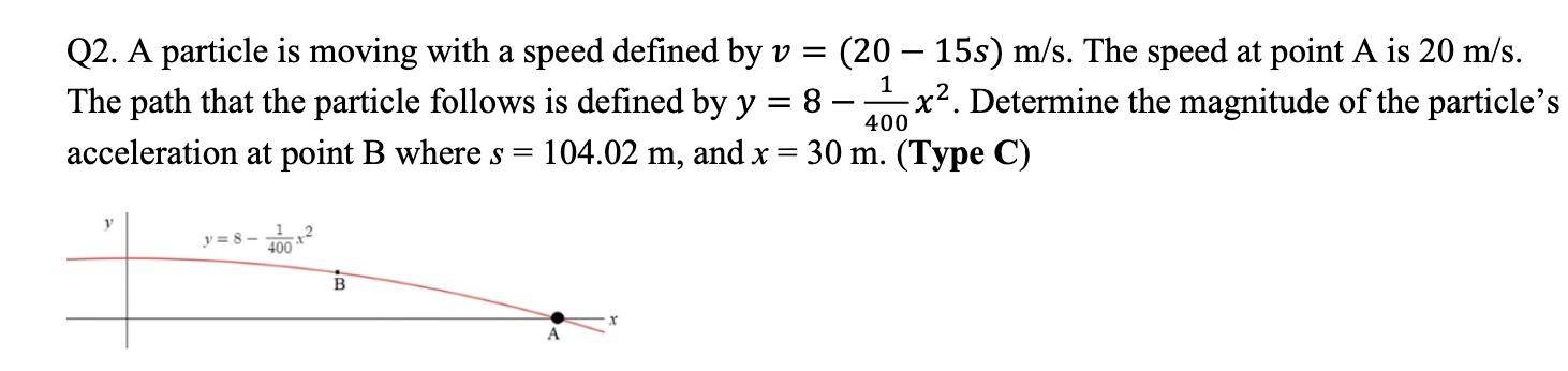 Solved 1 Q2. A particle is moving with a speed defined by v | Chegg.com