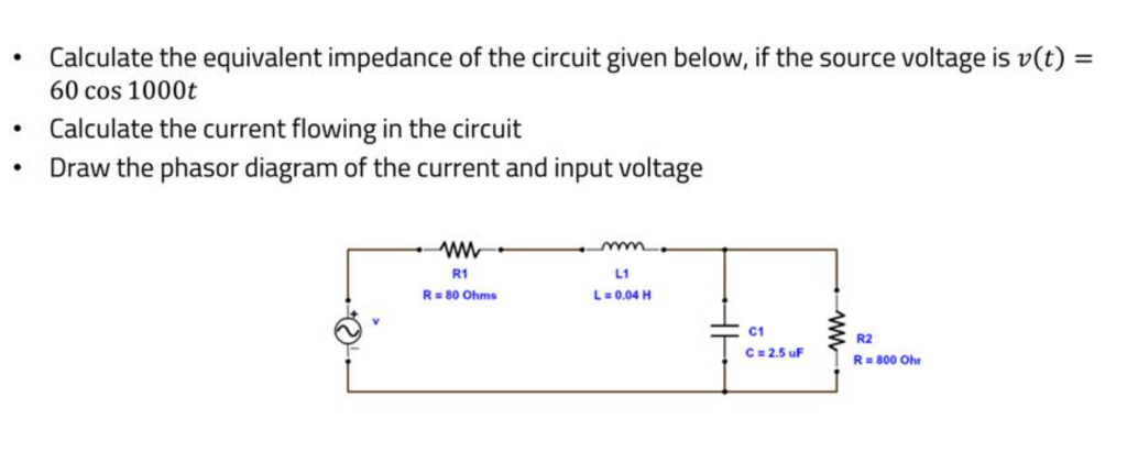 Solved Calculate the equivalent impedance of the circuit | Chegg.com