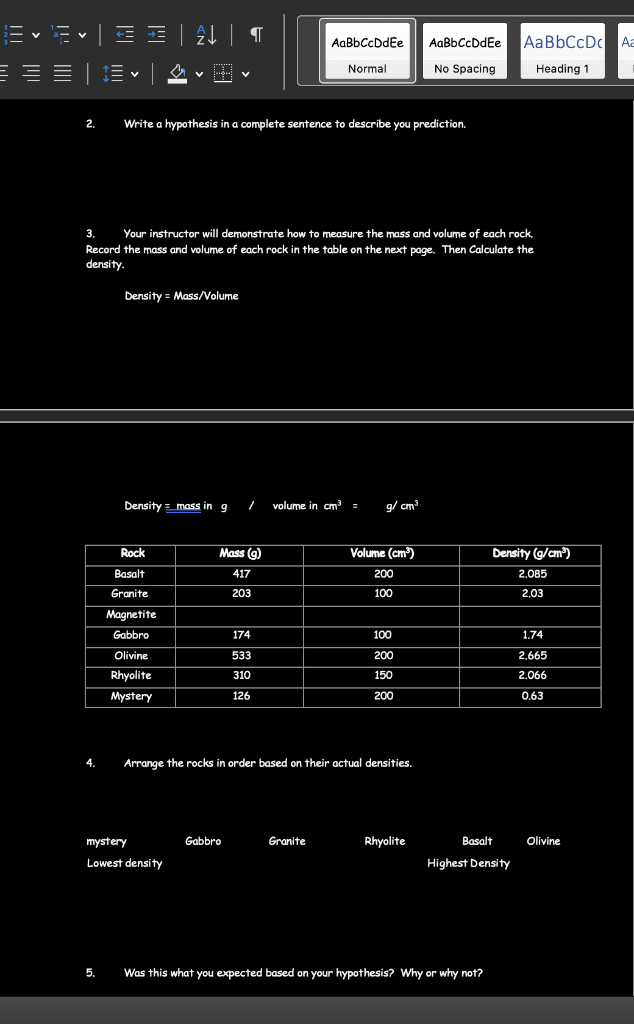 Solved 2. Write a hypothesis in a complete sentence to | Chegg.com