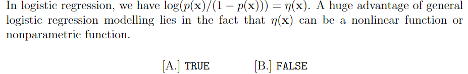 Solved In logistic regression, we have | Chegg.com