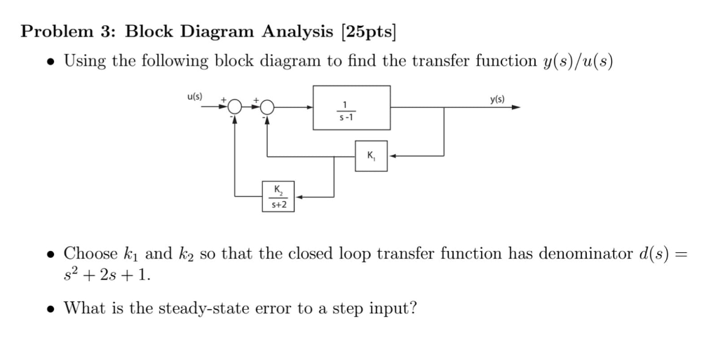 Solved Problem 3: Block Diagram Analysis [25pts] . Using the | Chegg.com