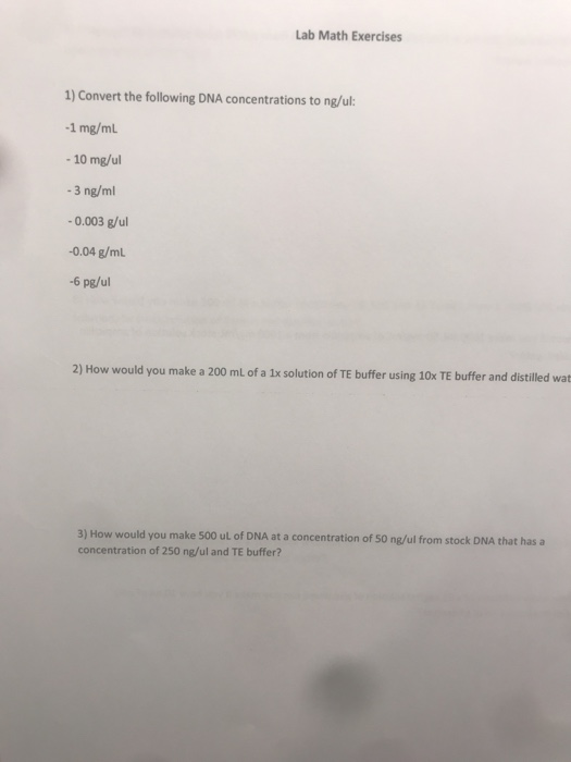 Solved Lab Math Exercises 1 Convert The Following DNA Chegg solved-lab-math-exercises-1-convert-the-following-dna-chegg
