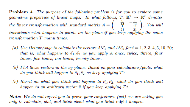 Linear Algebra: Problem 4/5. This essentially just | Chegg.com