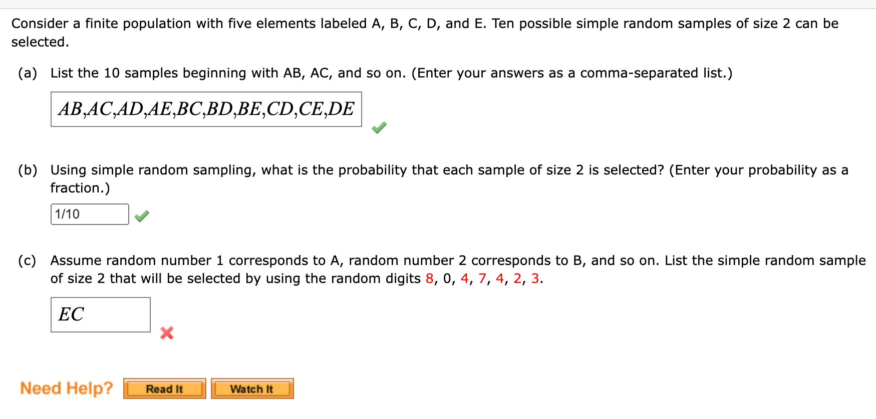 Solved Consider a finite population with five elements | Chegg.com