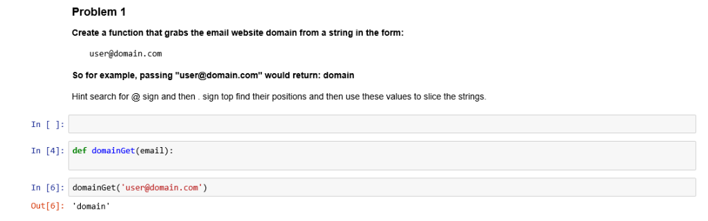 Solved Problem 1 Create a function that grabs the email | Chegg.com