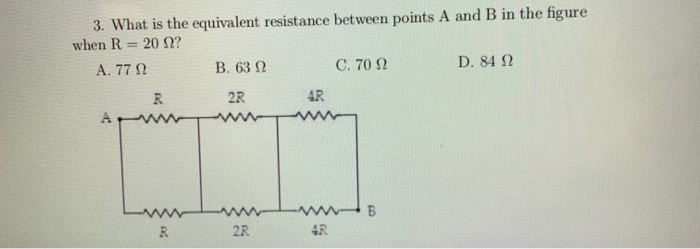 Solved 3. What is the equivalent resistance between points A | Chegg.com