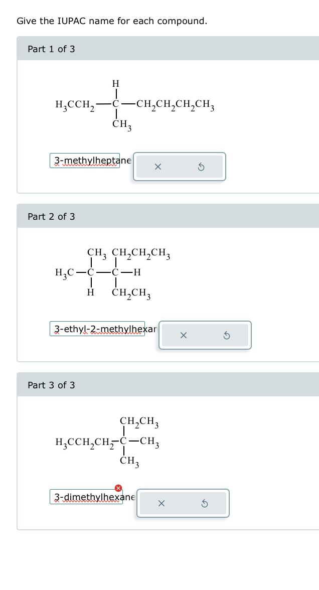 Solved Give the IUPAC name for each compound.Part 1 ﻿of | Chegg.com