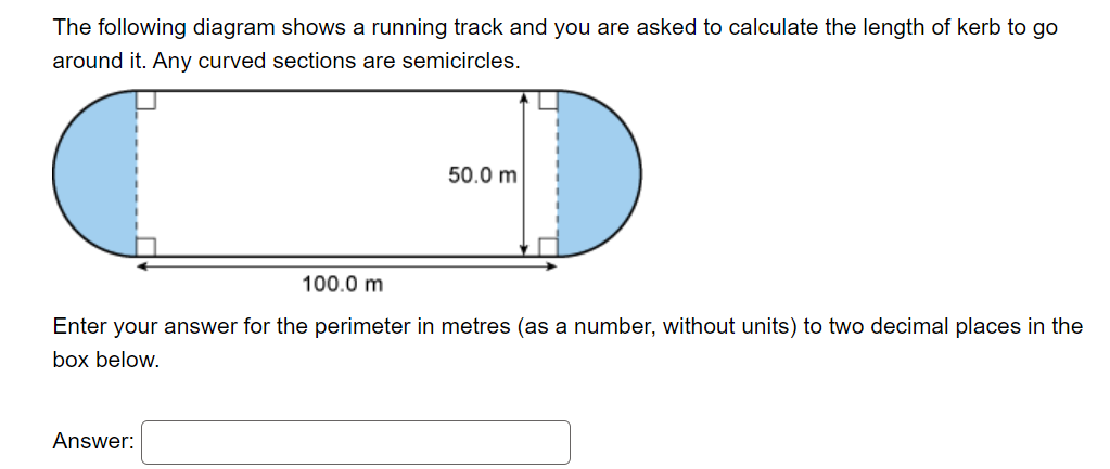 Solved The following diagram shows a running track and you | Chegg.com