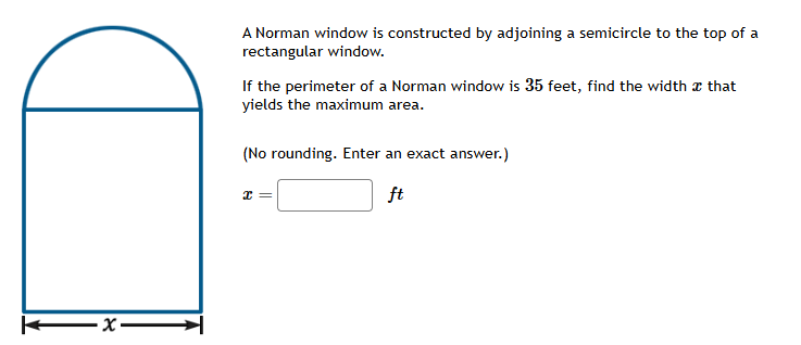 Solved A Norman window is constructed by adjoining a | Chegg.com
