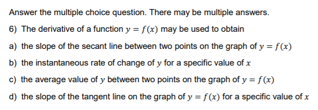 Solved Answer the multiple choice question. There may be | Chegg.com