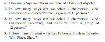 Solved 6. How many 5-permutations are there of 11 distinct | Chegg.com