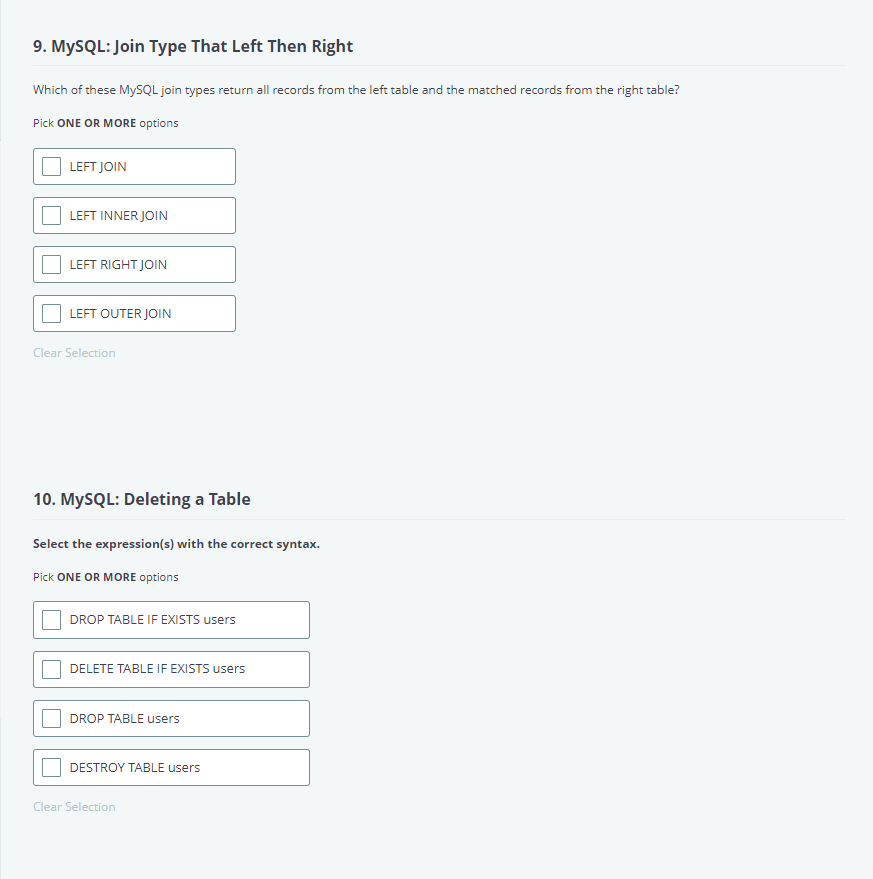 Solved MySQL: Join Type That Left Then RightWhich of these | Chegg.com