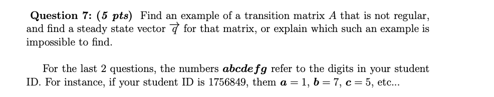 Solved Question 7: (5 pts) Find an example of a transition | Chegg.com