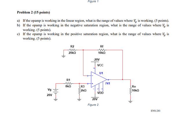 Solved Figure 1 Problem 2 (15 points) a) If the opamp is | Chegg.com