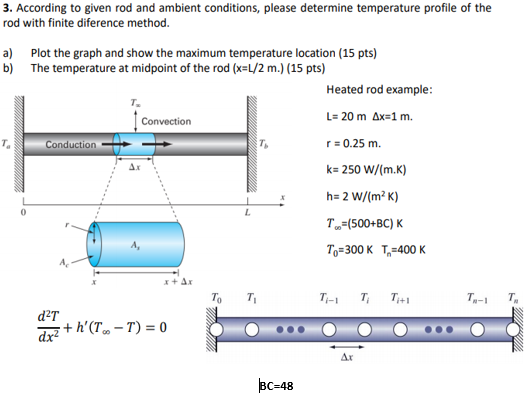Solved 3. According to given rod and ambient conditions, | Chegg.com