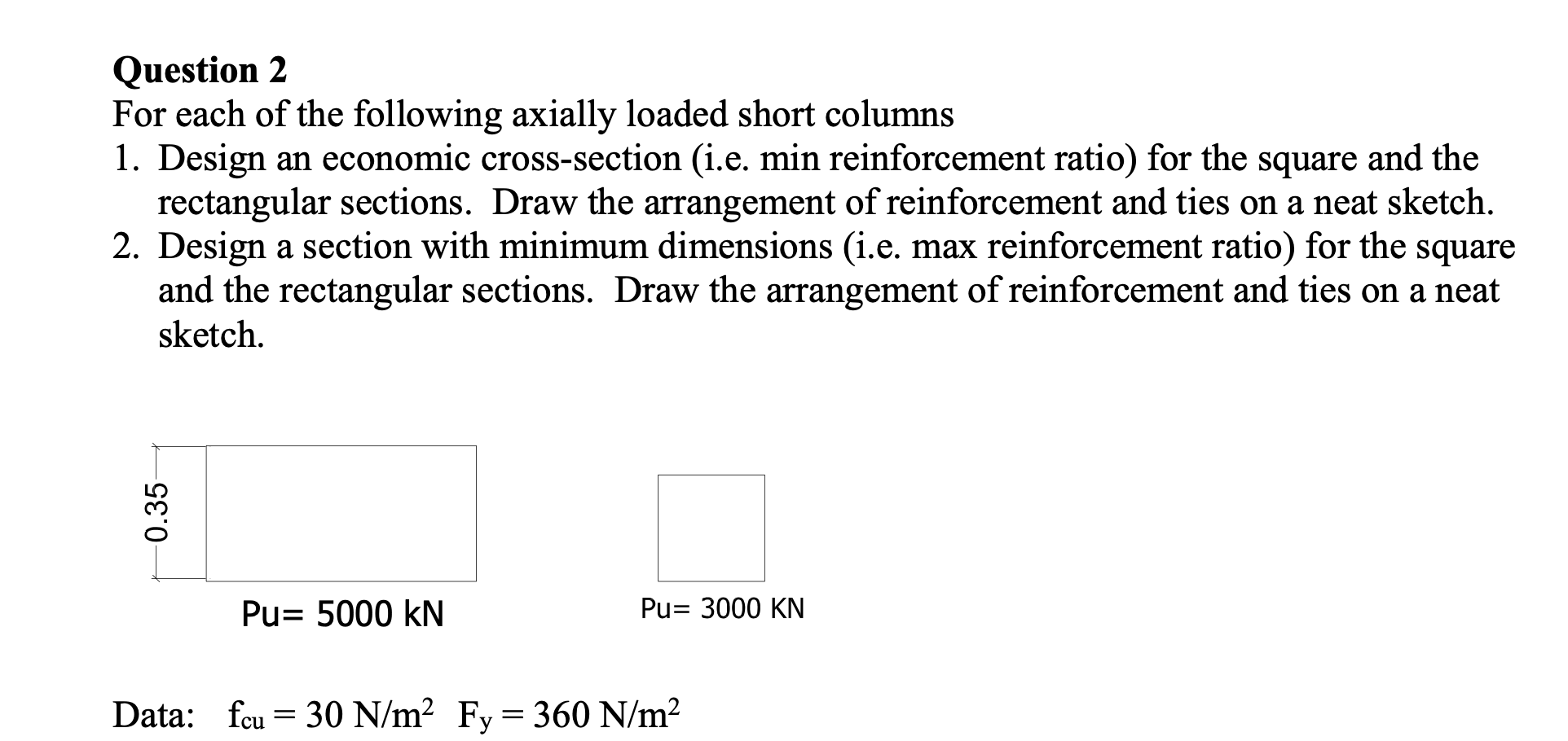 Question 2 For each of the following axially loaded | Chegg.com