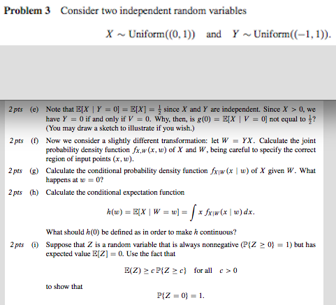 Problem 3 Consider two independent random variables X | Chegg.com