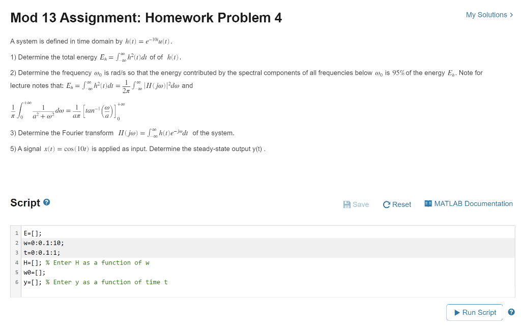 Solved My Solutions > Mod 13 Assignment: Homework Problem 4 | Chegg.com