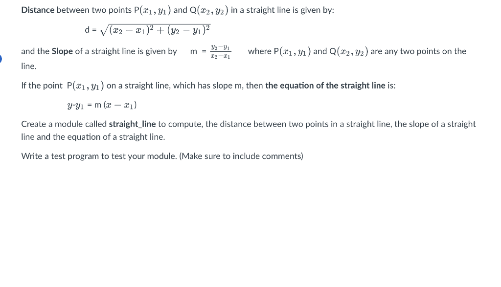 Distance between two points P(x1, y₁) and Q(x2, y2) | Chegg.com