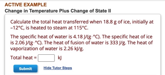 Solved hange in Temperature Plus Change of State II | Chegg.com