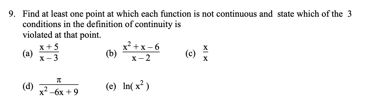 Solved Find at least one point at which each function is not | Chegg.com