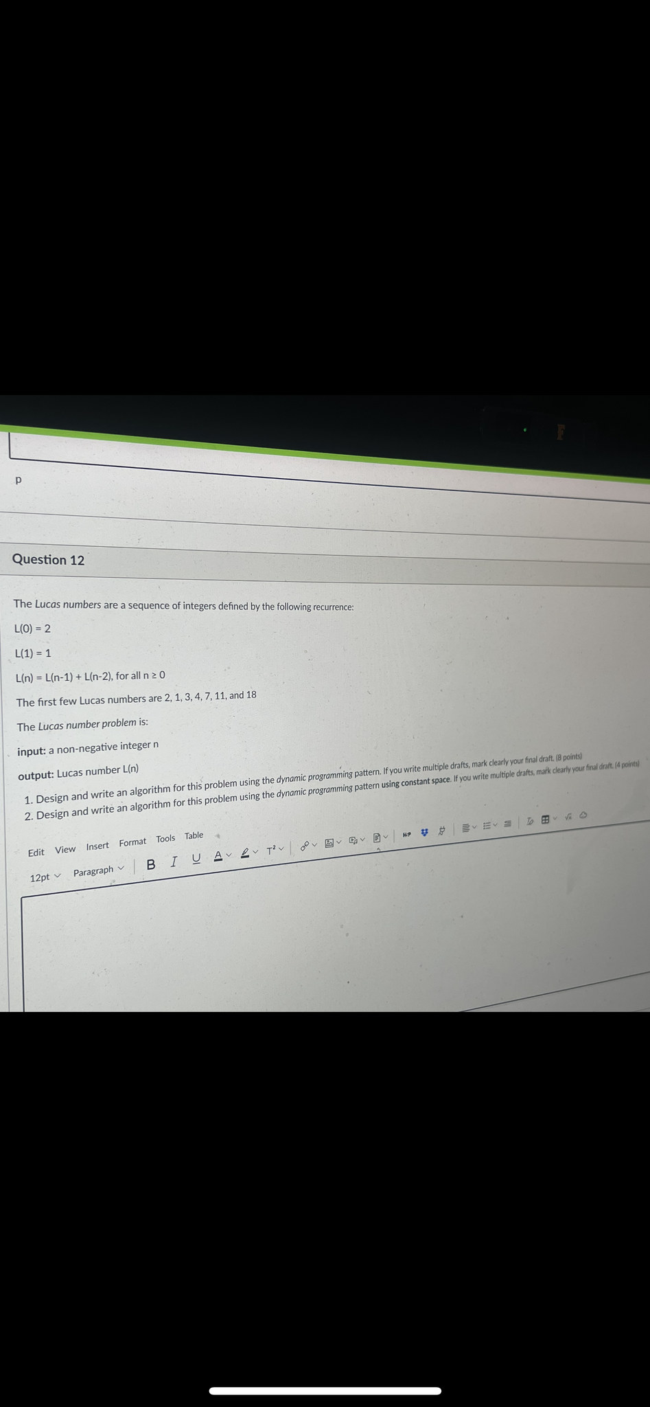 Solved р Question 12 The Lucas numbers are a sequence of | Chegg.com