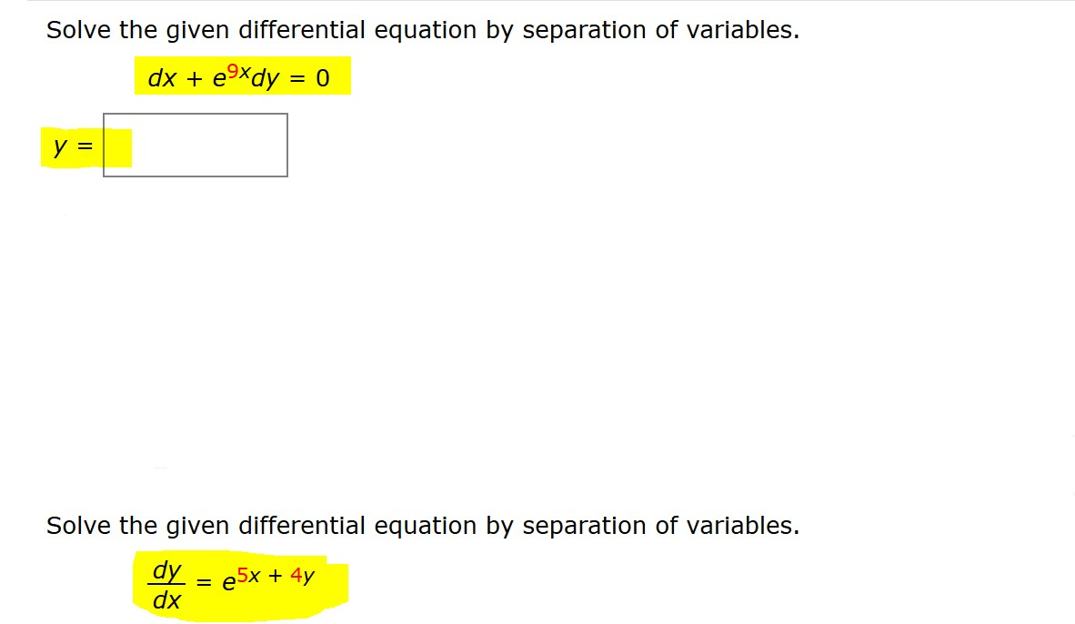 Solved Solve The Given Differential Equation By Separation