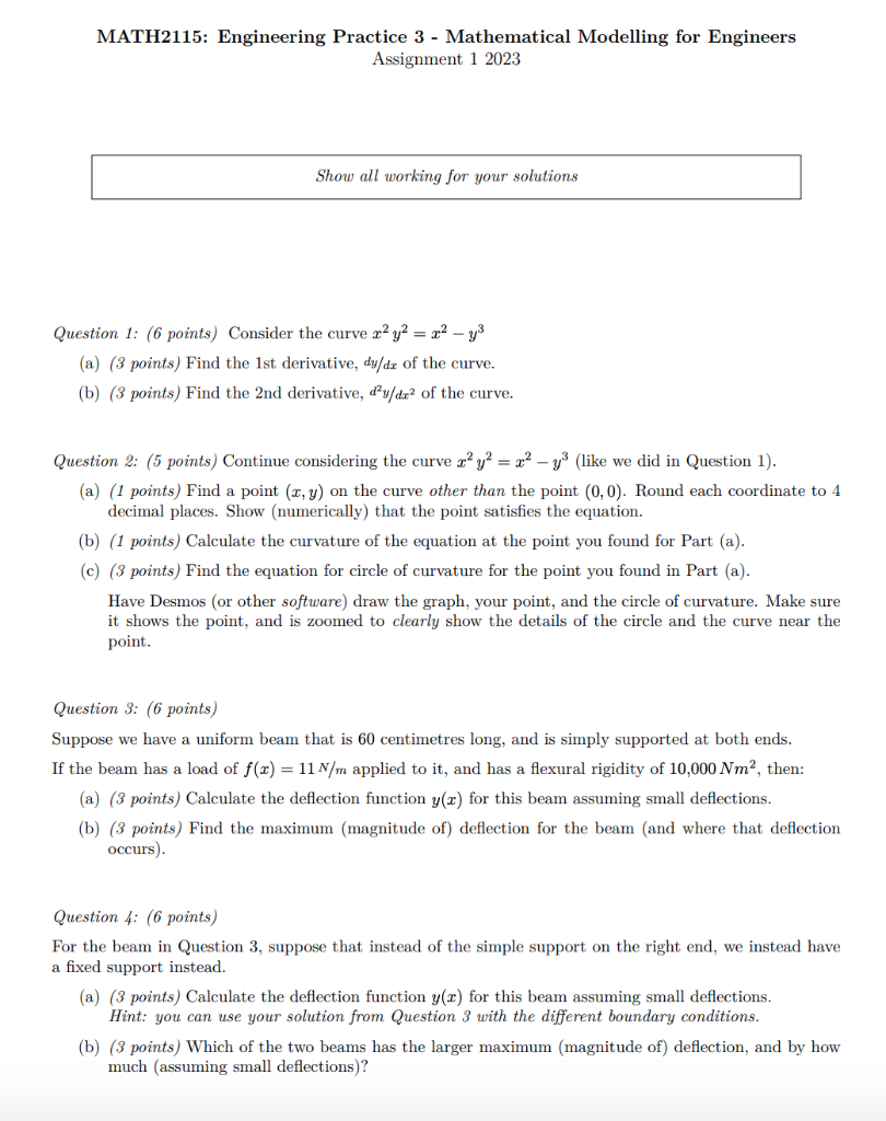 Solved MATH2115: Engineering Practice 3 - Mathematical | Chegg.com
