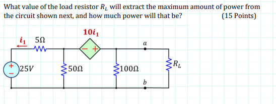 Solved What value of the load resistor R, will extract the | Chegg.com
