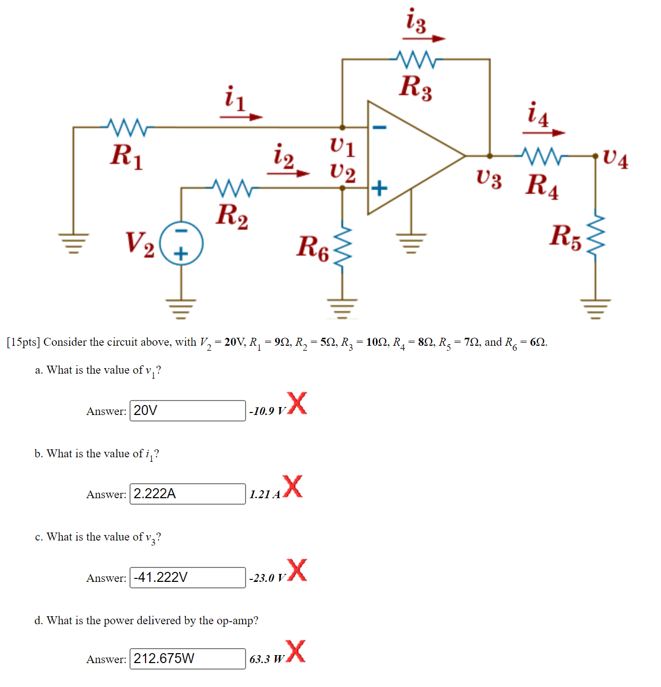 Solved pts] Consider the circuit above, with | Chegg.com