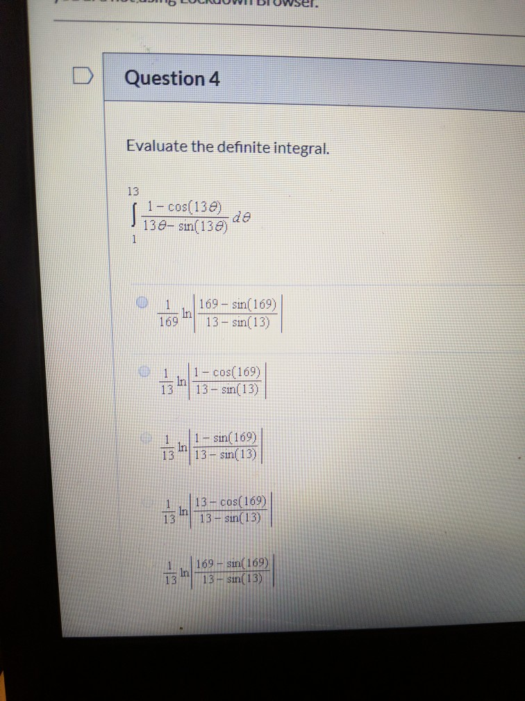 Solved Question 4 Evaluate the definite integral. 13 1- | Chegg.com