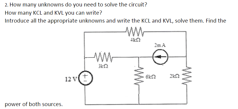 Solved SOLVE USING ONLY KVL AND KCL. ﻿DO NOT USE MESH OR | Chegg.com