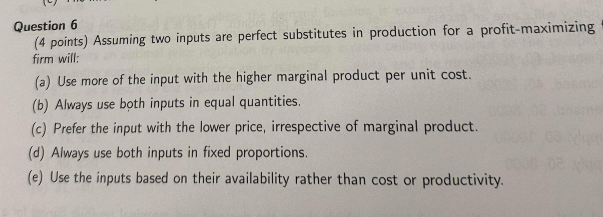 Solved Question 6(4 ﻿points) ﻿Assuming two inputs are | Chegg.com