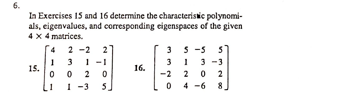 Solved In Exercises 15 and 16 determine the characteristic | Chegg.com