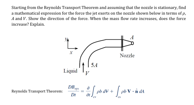Solved Starting from the Reynolds Transport Theorem and | Chegg.com